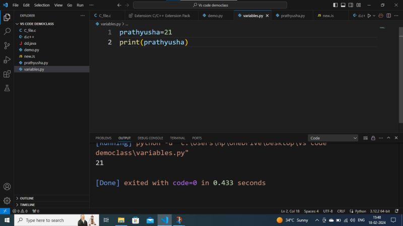Indradanu Poojala on LinkedIn: Task-4 variables in python Kiran Sagar ... Indradanu Poojala on LinkedIn: Task-4 variables in python Kiran Sagar ...