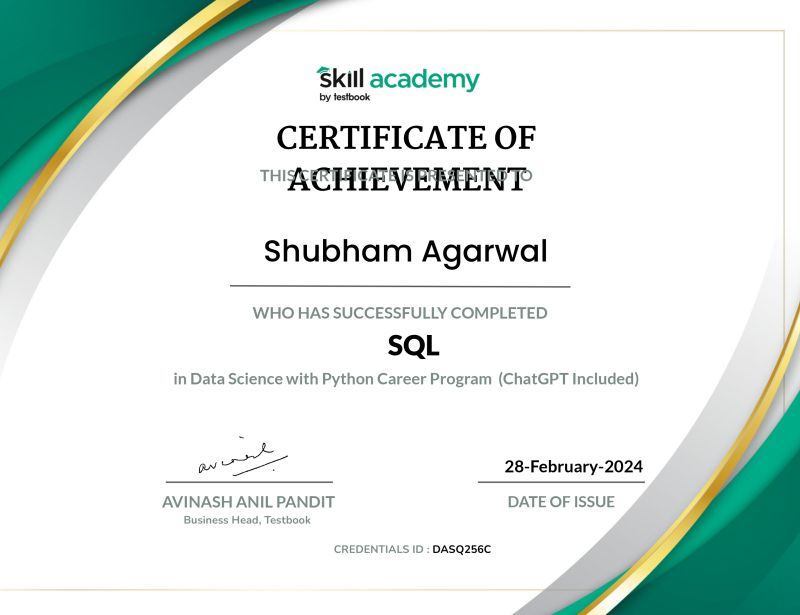 Shubham Agarwal on LinkedIn: #datascience #sql #continuouslearning # ... Shubham Agarwal on LinkedIn: #datascience #sql #continuouslearning # ...