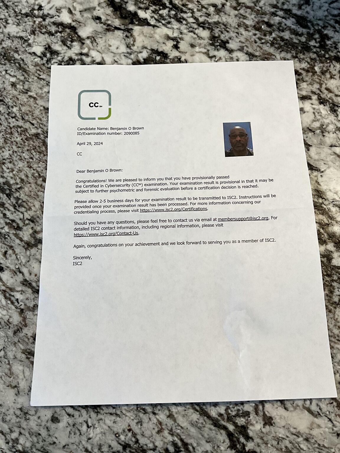 Benjamin Brown on LinkedIn: I provisionally passed the ISC2 CC ... Benjamin Brown on LinkedIn: I provisionally passed the ISC2 CC ...