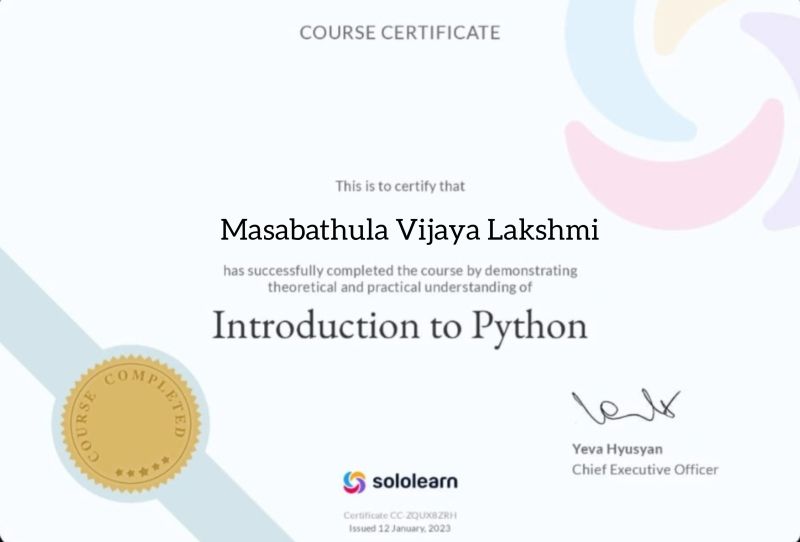 Vijaya Lakshmi Masabathula on LinkedIn: Completed SoloLearn's ... Vijaya Lakshmi Masabathula on LinkedIn: Completed SoloLearn's ...