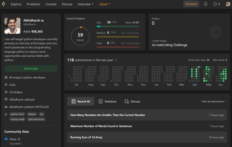 Abhidharsh Subhash on LinkedIn: #python #pythondeveloper #leetcode2023 ... Abhidharsh Subhash on LinkedIn: #python #pythondeveloper #leetcode2023 ...