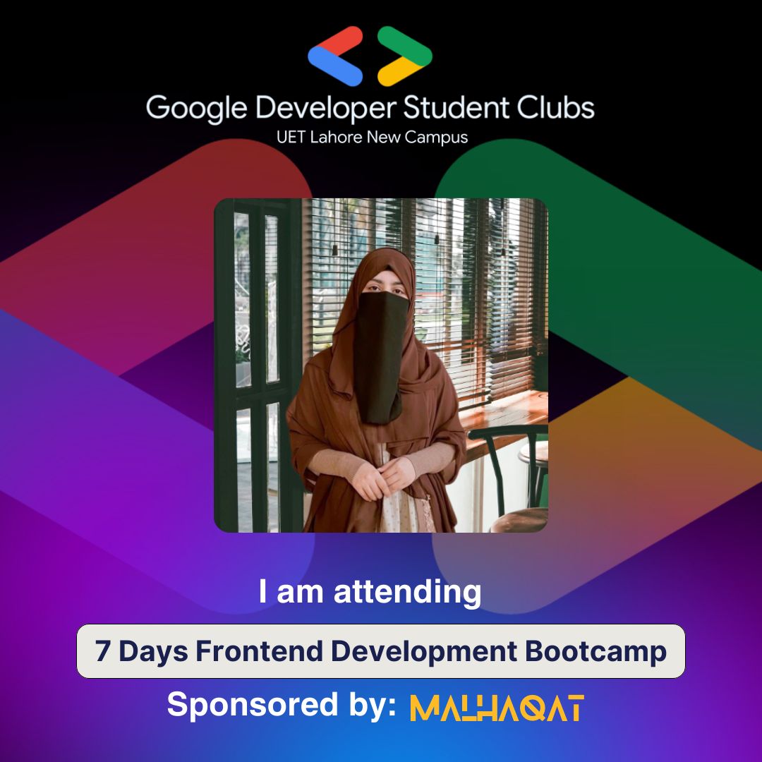 Anmol Yaseen on LinkedIn: I am attending '7 days Frontend Development ... Anmol Yaseen on LinkedIn: I am attending '7 days Frontend Development ...