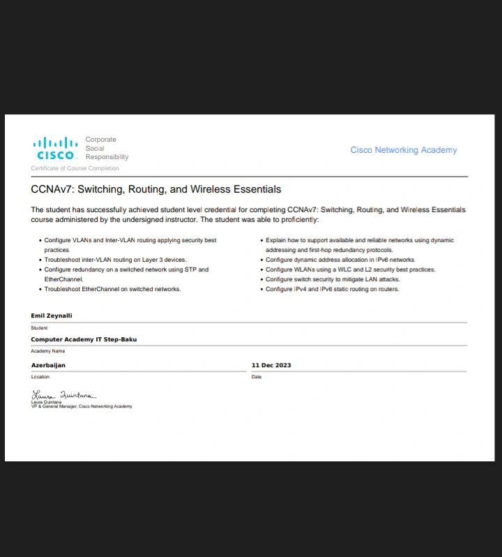 Emil Zeynalli on LinkedIn: CCNA: Switching, Routing, and Wireless ... Emil Zeynalli on LinkedIn: CCNA: Switching, Routing, and Wireless ...