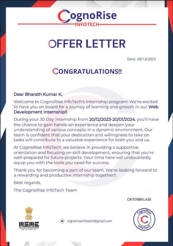 Bharath Kumar. K on LinkedIn: Hi everyone I'm pleased to share that I'm ... Bharath Kumar. K on LinkedIn: Hi everyone I'm pleased to share that I'm ...