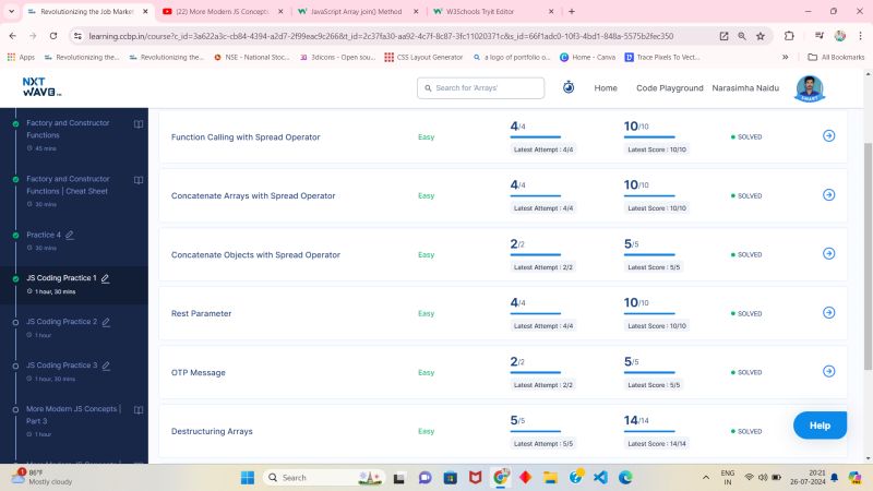 Narasimha Naidu Talari on LinkedIn: #nxtwave #js #codingpractice Narasimha Naidu Talari on LinkedIn: #nxtwave #js #codingpractice
