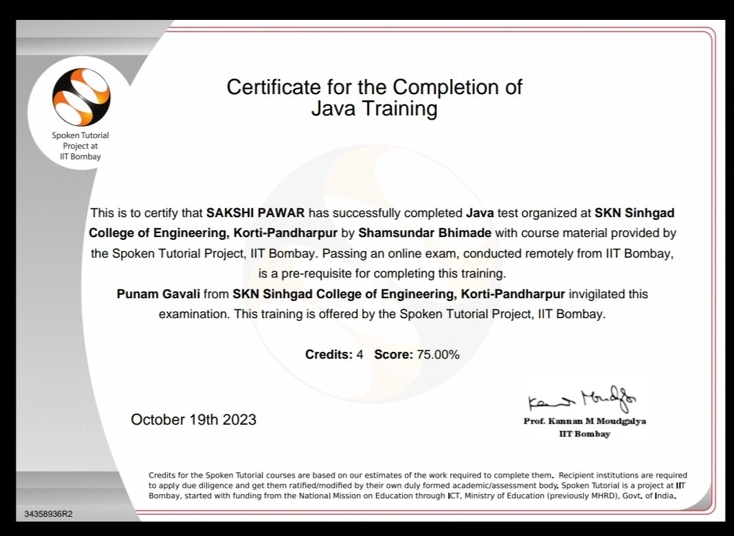 Sakshi Pawar on LinkedIn: #spoken #java Sakshi Pawar on LinkedIn: #spoken #java