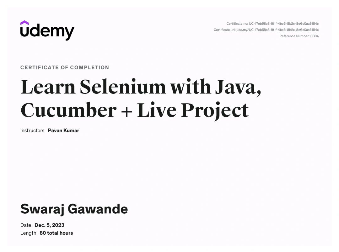 Swaraj Gawande on LinkedIn: #udemy #selenium #corejava #docker #jmeter ... Swaraj Gawande on LinkedIn: #udemy #selenium #corejava #docker #jmeter ...