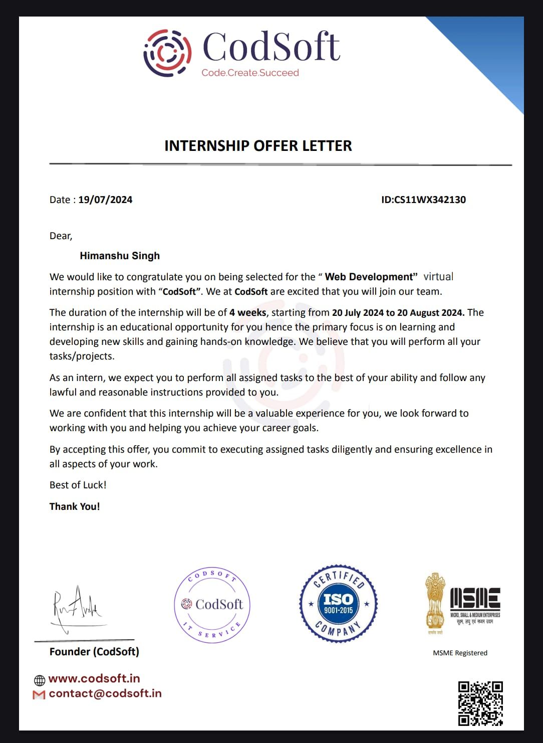 himanshu singh on LinkedIn: #internship #codsoft #virtualinternship himanshu singh on LinkedIn: #internship #codsoft #virtualinternship