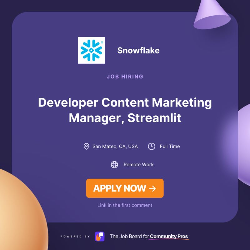 Led by Community on LinkedIn: Snowflake is hiring for Developer Content ... Led by Community on LinkedIn: Snowflake is hiring for Developer Content ...