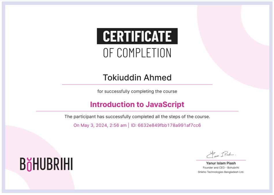 Tokiuddin Ahmed on LinkedIn: #javascript #js Tokiuddin Ahmed on LinkedIn: #javascript #js