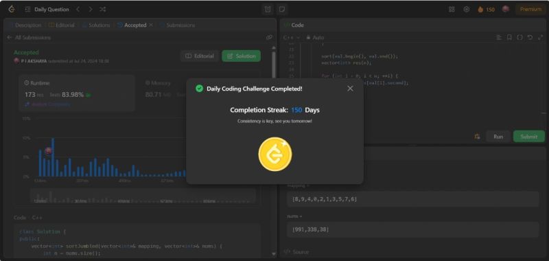 Akshaya P I on LinkedIn: #codingchallenge #150daystreak #leetcode Akshaya P I on LinkedIn: #codingchallenge #150daystreak #leetcode