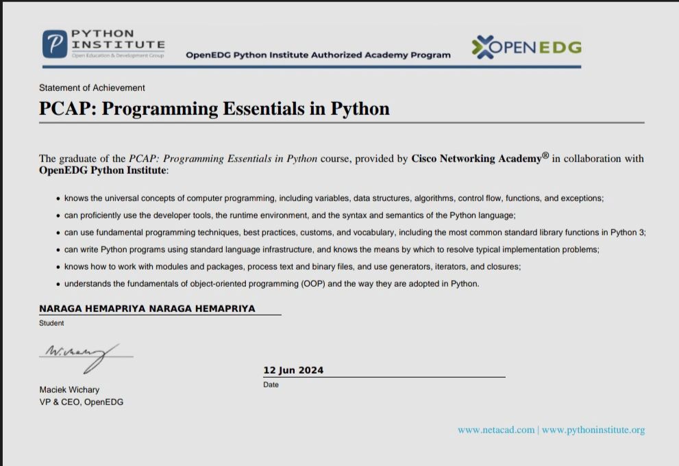Hema Priya on LinkedIn: successfully completed my programming python Hema Priya on LinkedIn: successfully completed my programming python