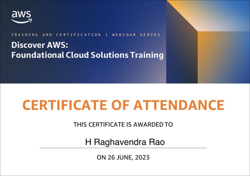 H Raghavendra Rao on LinkedIn: #aws #webinar H Raghavendra Rao on LinkedIn: #aws #webinar