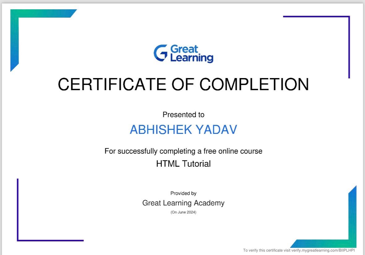 ABHISHEK YADAV on LinkedIn: #greatlearning #coding #html #css ABHISHEK YADAV on LinkedIn: #greatlearning #coding #html #css