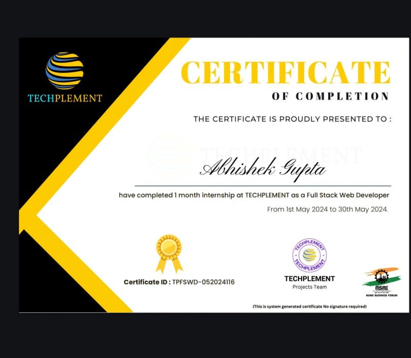Abhishek Gupta on LinkedIn: #internship #professionalgrowth # ... Abhishek Gupta on LinkedIn: #internship #professionalgrowth # ...
