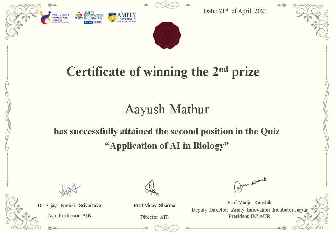 Aayush Mathur on LinkedIn: #ai #biologywithai Aayush Mathur on LinkedIn: #ai #biologywithai