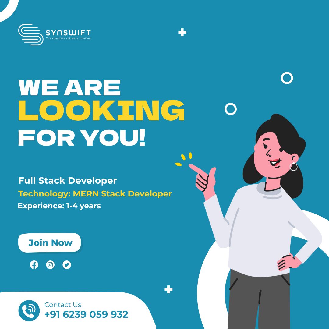 Synswift infotech on LinkedIn: We are hiring! Synswift infotech on LinkedIn: We are hiring!