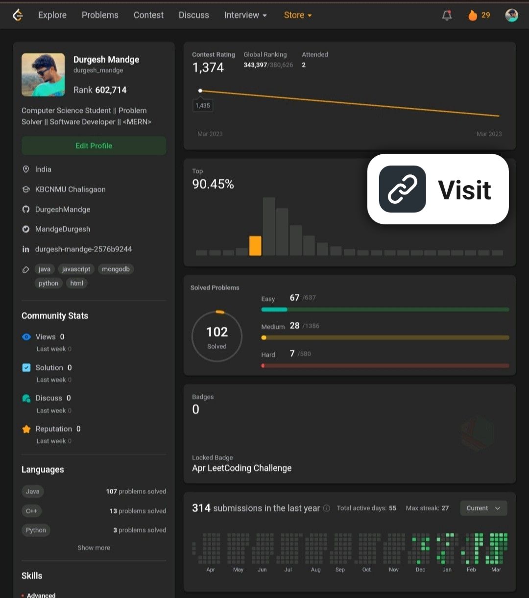 Durgesh Mandge on LinkedIn: #leetcode2023 #dsa #dsawithkunal # ... Durgesh Mandge on LinkedIn: #leetcode2023 #dsa #dsawithkunal # ...