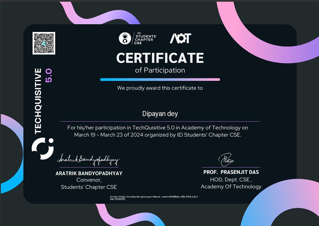 Dipayan Dey on LinkedIn: #aot #techquisive5 #studentchapter Dipayan Dey on LinkedIn: #aot #techquisive5 #studentchapter