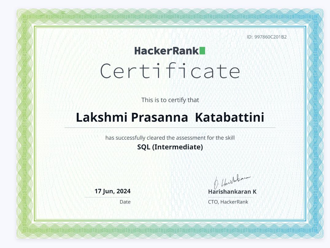 Lakshmi Prasanna Katabattini on LinkedIn: #sql #coding #programming # ... Lakshmi Prasanna Katabattini on LinkedIn: #sql #coding #programming # ...