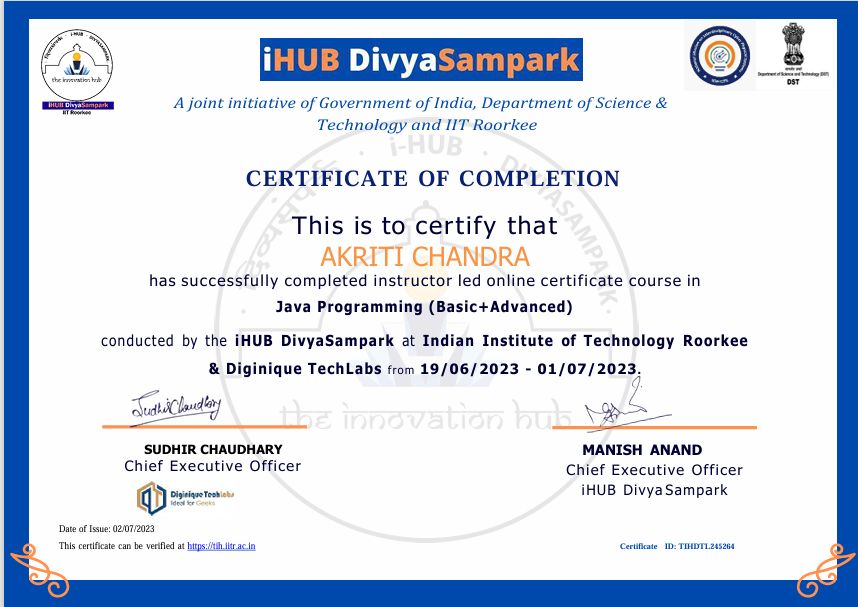 Akriti Chandra on LinkedIn: #javaprogramming #internship # ... Akriti Chandra on LinkedIn: #javaprogramming #internship # ...