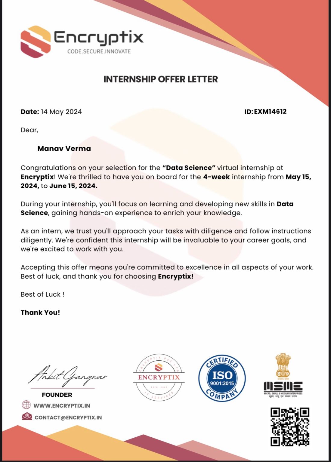Manav Verma on LinkedIn: Hello Connection!!! Exciting Internship ... Manav Verma on LinkedIn: Hello Connection!!! Exciting Internship ...
