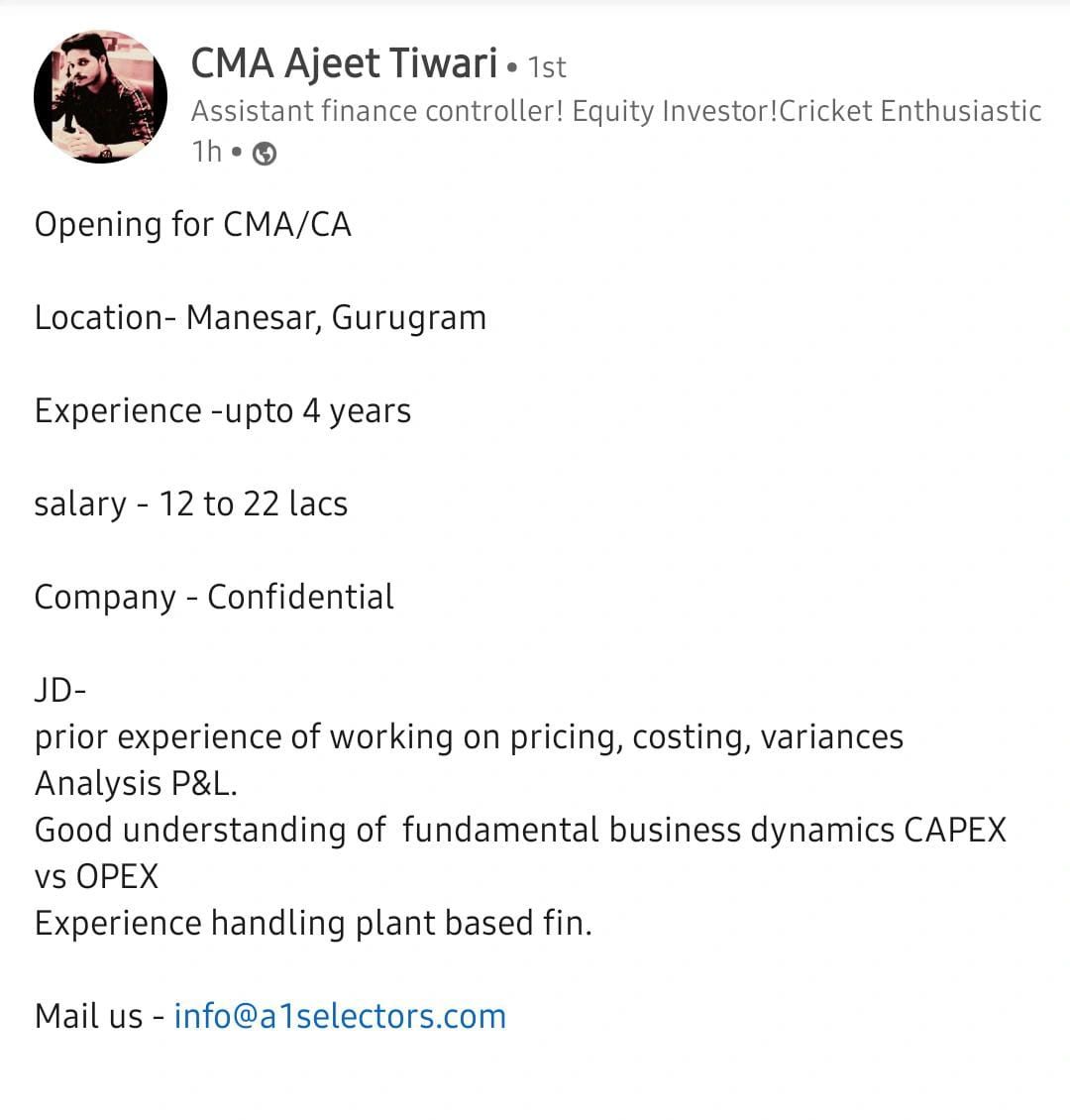 CMA Rohit Agarwal on LinkedIn: #cma CMA Rohit Agarwal on LinkedIn: #cma