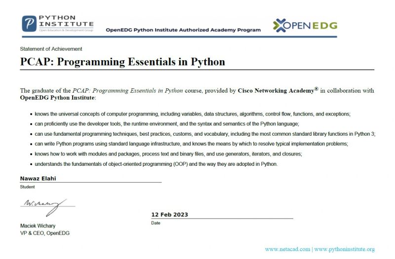 Elahi Mohammad Nawaz on LinkedIn: I completed a Programming Essentials ... Elahi Mohammad Nawaz on LinkedIn: I completed a Programming Essentials ...