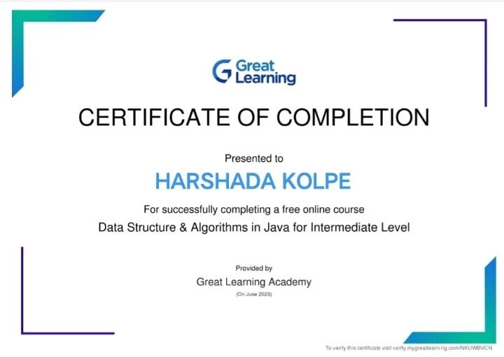 Harshada Kolpe on LinkedIn: data structure and algorithms in java ... Harshada Kolpe on LinkedIn: data structure and algorithms in java ...