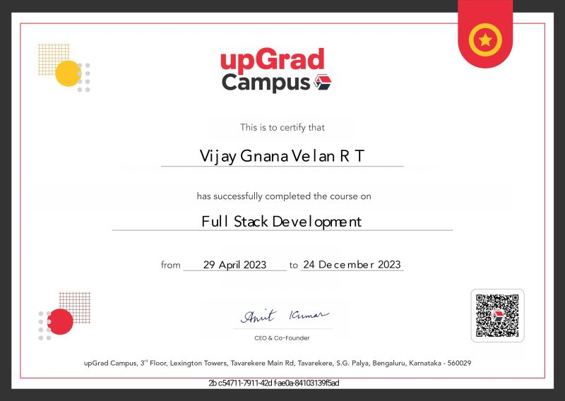 Vijay gnana velan R T on LinkedIn: #fullstackdevelopment #upgrad # ... Vijay gnana velan R T on LinkedIn: #fullstackdevelopment #upgrad # ...