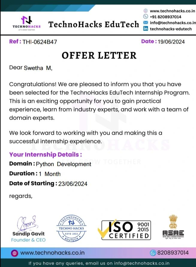 Swetha M on LinkedIn: #technohacksedutech Swetha M on LinkedIn: #technohacksedutech