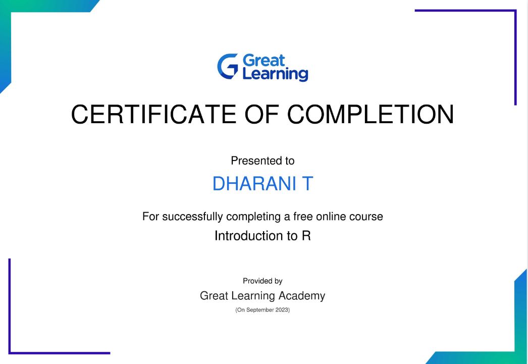 Dharani T on LinkedIn: #certification #datascience #rprogramming # ... Dharani T on LinkedIn: #certification #datascience #rprogramming # ...