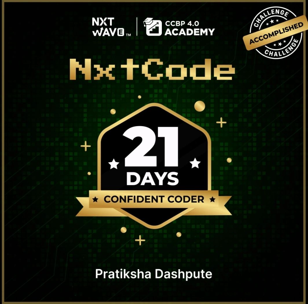 Pratiksha Dashpute on LinkedIn: #html #css #nxtwave #nxtcodechallenge Pratiksha Dashpute on LinkedIn: #html #css #nxtwave #nxtcodechallenge