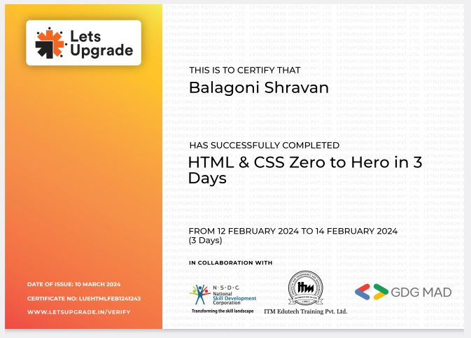 Balagoni Shravan on LinkedIn: #html #css #letsupgrade #webdevelopment # ... Balagoni Shravan on LinkedIn: #html #css #letsupgrade #webdevelopment # ...
