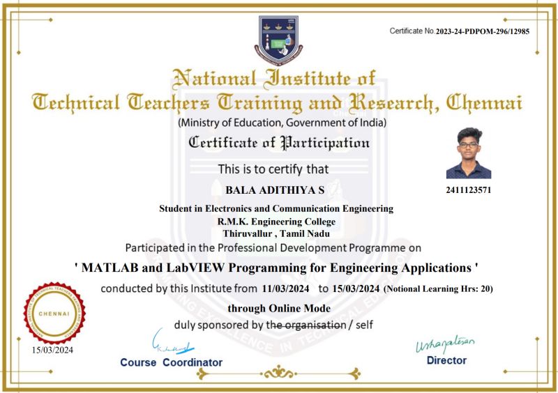 Bala Adithiya S on LinkedIn: #matlab #labview #onlinelearning #nittr Bala Adithiya S on LinkedIn: #matlab #labview #onlinelearning #nittr