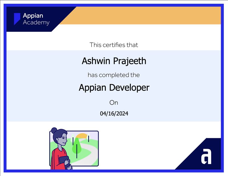 Ashwin Prajeeth on LinkedIn: #appian #certification #lowcode #automation Ashwin Prajeeth on LinkedIn: #appian #certification #lowcode #automation
