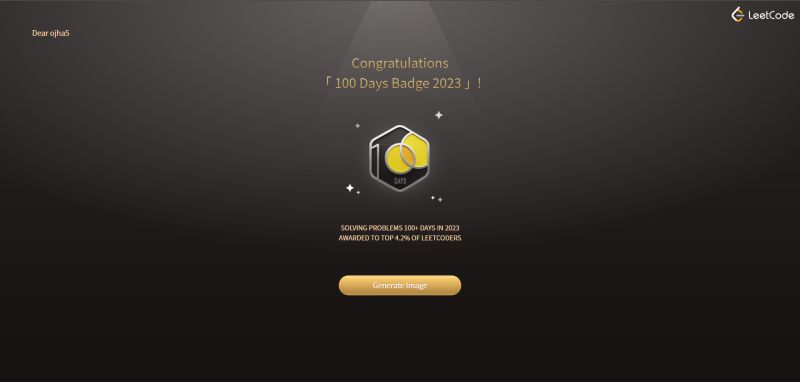 Earned LeetCode badge for 100+ days | Om Kumar Jha posted on the topic ... Earned LeetCode badge for 100+ days | Om Kumar Jha posted on the topic ...