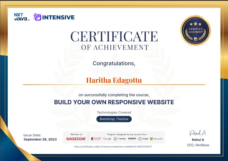 Haritha Edagottu on LinkedIn: #nxtwave #30days #ccbp #webdevelopment # ... Haritha Edagottu on LinkedIn: #nxtwave #30days #ccbp #webdevelopment # ...