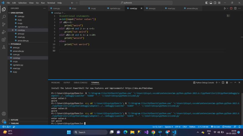 Malyadri Ragi on LinkedIn: Task 7 practice Operators , conditional ... Malyadri Ragi on LinkedIn: Task 7 practice Operators , conditional ...