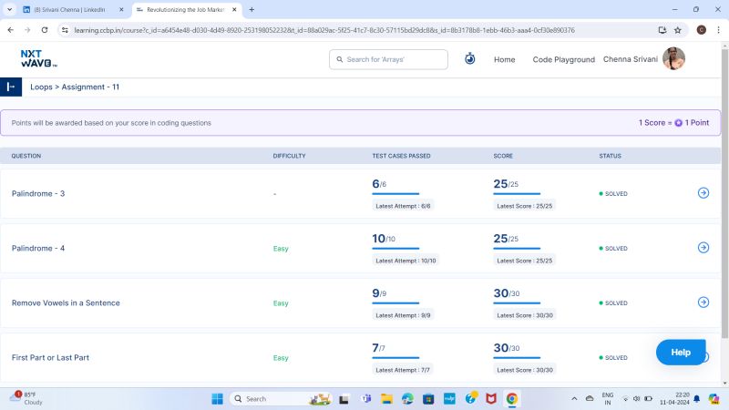 Srivani Chenna on LinkedIn: #day4 #50daysofcodechallenge #nxtwave #ccbpian Srivani Chenna on LinkedIn: #day4 #50daysofcodechallenge #nxtwave #ccbpian