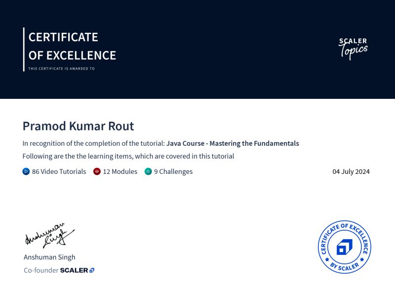 Pramod Kumar Rout on LinkedIn: #java #javaprogramming #scaler #coding # ... Pramod Kumar Rout on LinkedIn: #java #javaprogramming #scaler #coding # ...