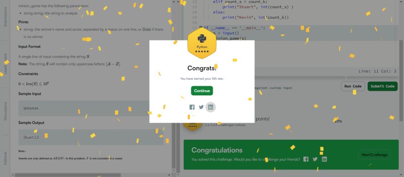 Sakshi Pathak on LinkedIn: #python #hackerrank #codingachievement Sakshi Pathak on LinkedIn: #python #hackerrank #codingachievement