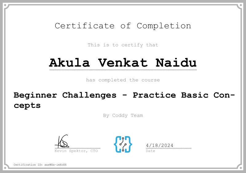 AKULA VENKAT NAIDU on LinkedIn: #coding #python #coddy #programming # ... AKULA VENKAT NAIDU on LinkedIn: #coding #python #coddy #programming # ...