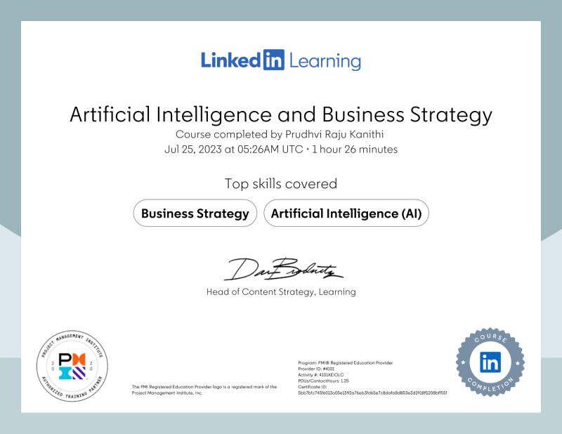 Prudhvi Raju Kanithi on LinkedIn: Certificate of Completion Prudhvi Raju Kanithi on LinkedIn: Certificate of Completion