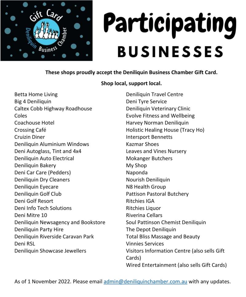 Deniliquin Business Chamber on LinkedIn: SHOP LOCAL These amazing ... Deniliquin Business Chamber on LinkedIn: SHOP LOCAL These amazing ...