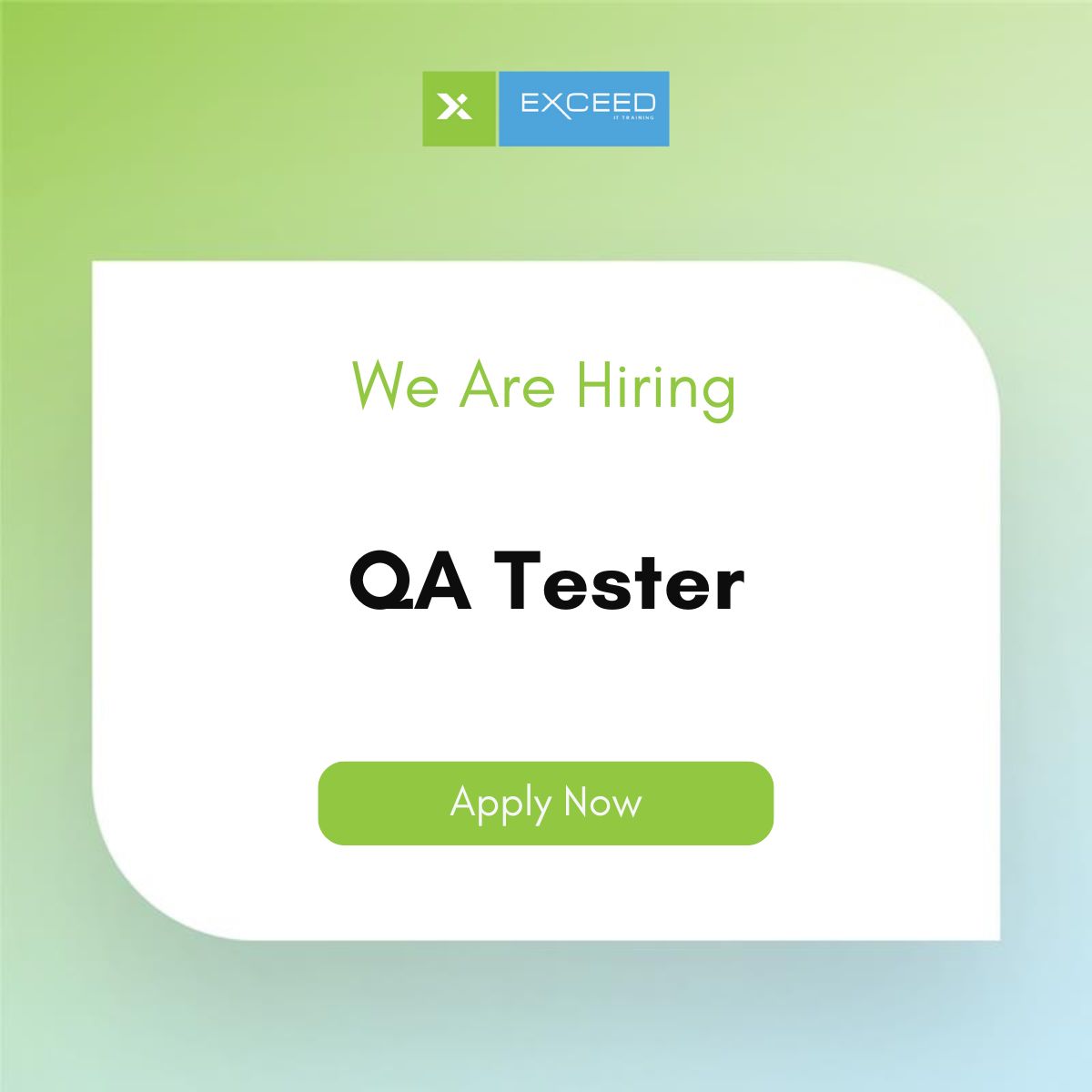 EXCEED IT Services on LinkedIn: π We Are Hiring: QA Tester! π We're ... EXCEED IT Services on LinkedIn: π We Are Hiring: QA Tester! π We're ...