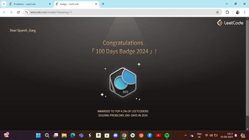 SPARSH GARG on LinkedIn: #leetcode #coding #100dayschallenge #milestone ... SPARSH GARG on LinkedIn: #leetcode #coding #100dayschallenge #milestone ...
