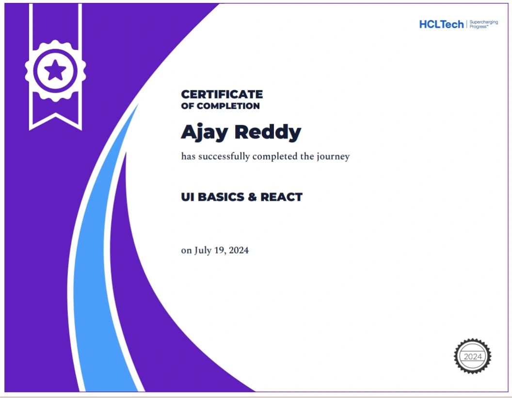 AJAY REDDY on LinkedIn: #hcltech #reactjs #uidevelopment # ... AJAY REDDY on LinkedIn: #hcltech #reactjs #uidevelopment # ...
