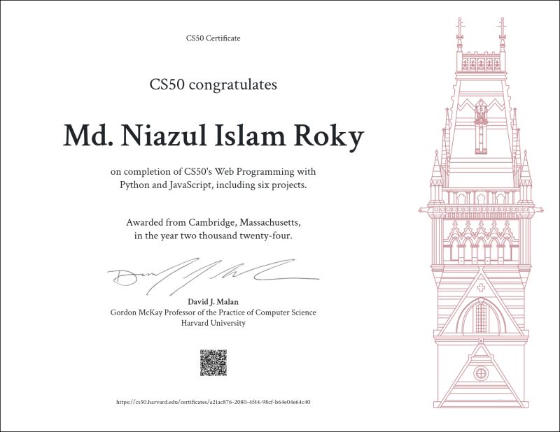 Md. Niazul Islam Roky on LinkedIn: #cs50 #web_programming #django #html ... Md. Niazul Islam Roky on LinkedIn: #cs50 #web_programming #django #html ...