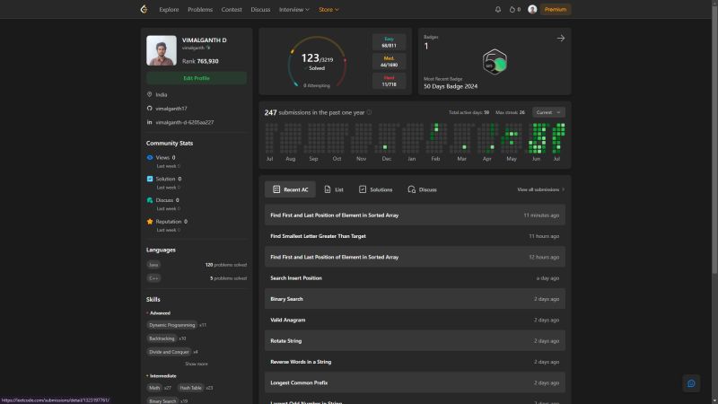 VIMALGANTH DURAISAMY on LinkedIn: #100daysofcode #leetcode ... VIMALGANTH DURAISAMY on LinkedIn: #100daysofcode #leetcode ...